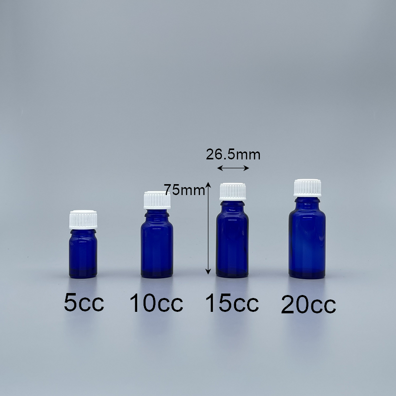 精油瓶 進口 藍 白蓋 15cc