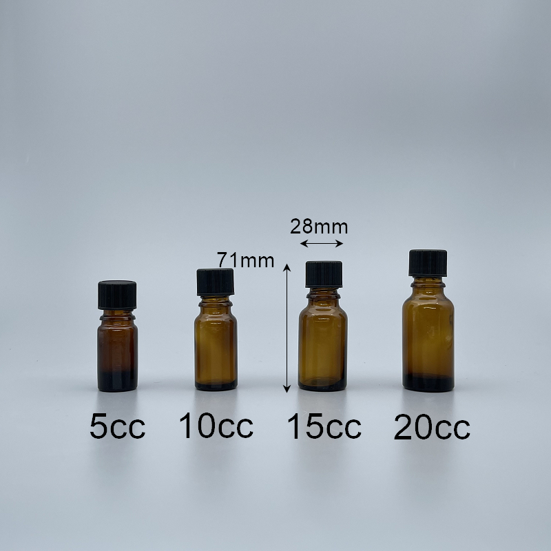 精油瓶 德國 茶 黑蓋 15cc