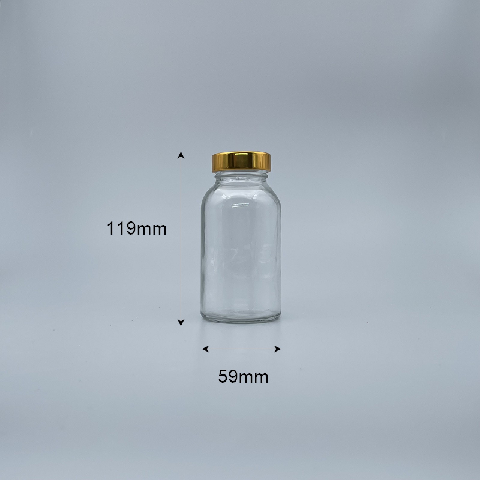 透明玻璃瓶 13K 金蓋 190ml