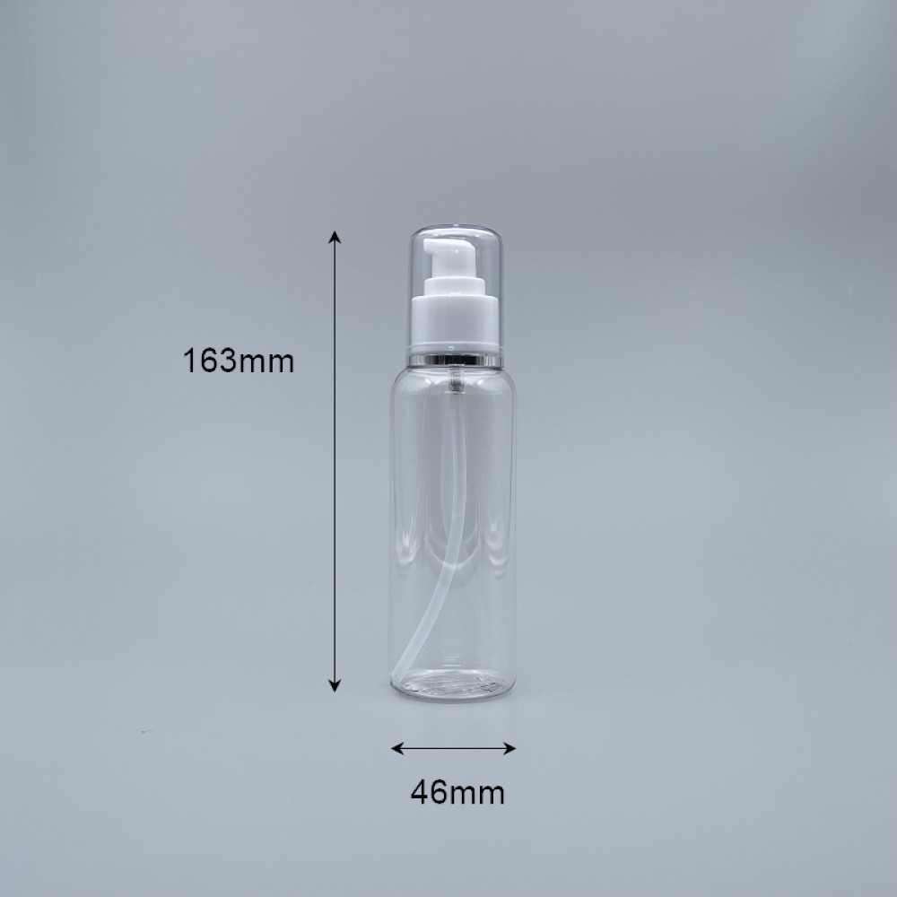 壓瓶 附蓋 PETG 150ml 透明 蓋滾銀邊 TR-150