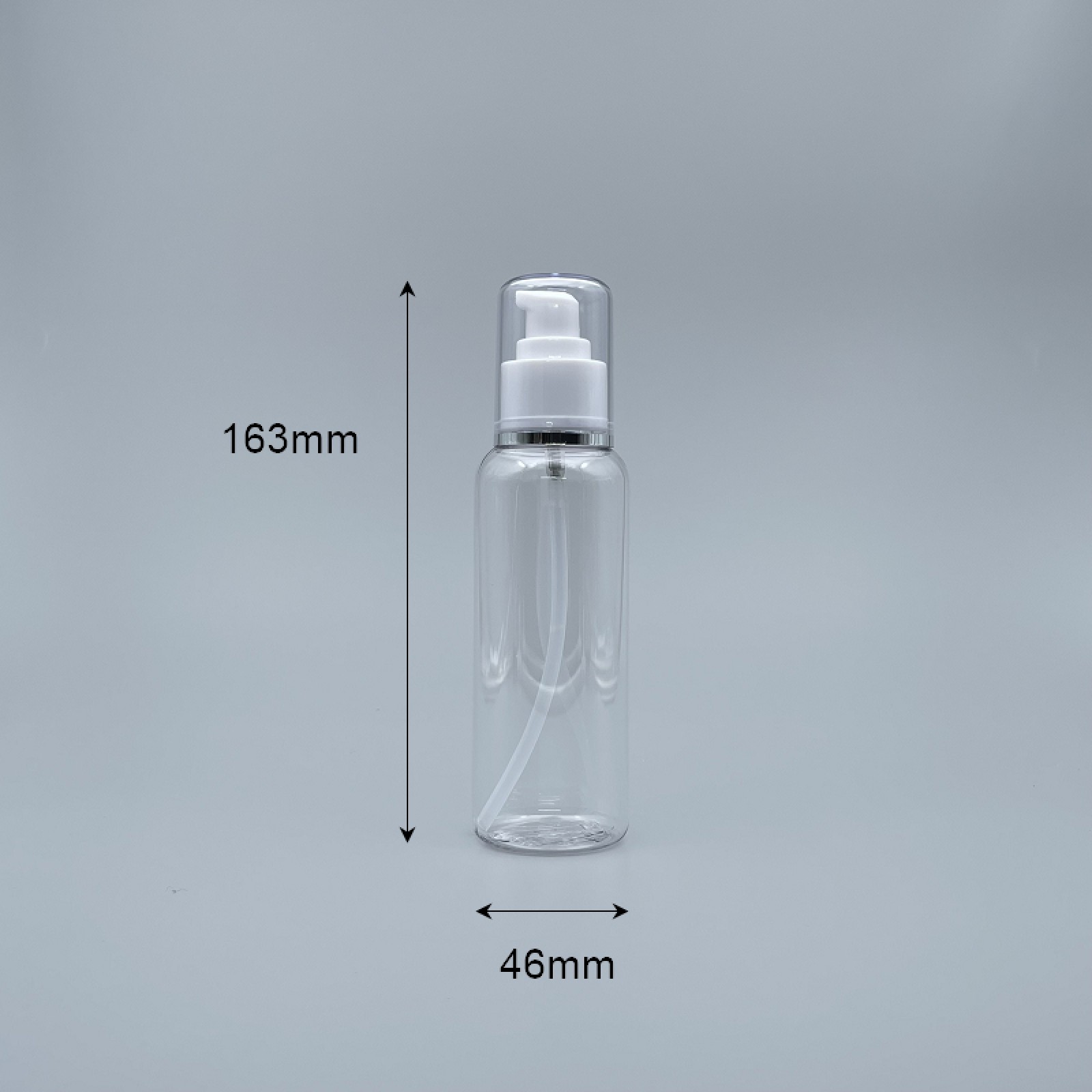 壓瓶 附蓋 PETG 150ml 透明 蓋滾銀邊 TR-150