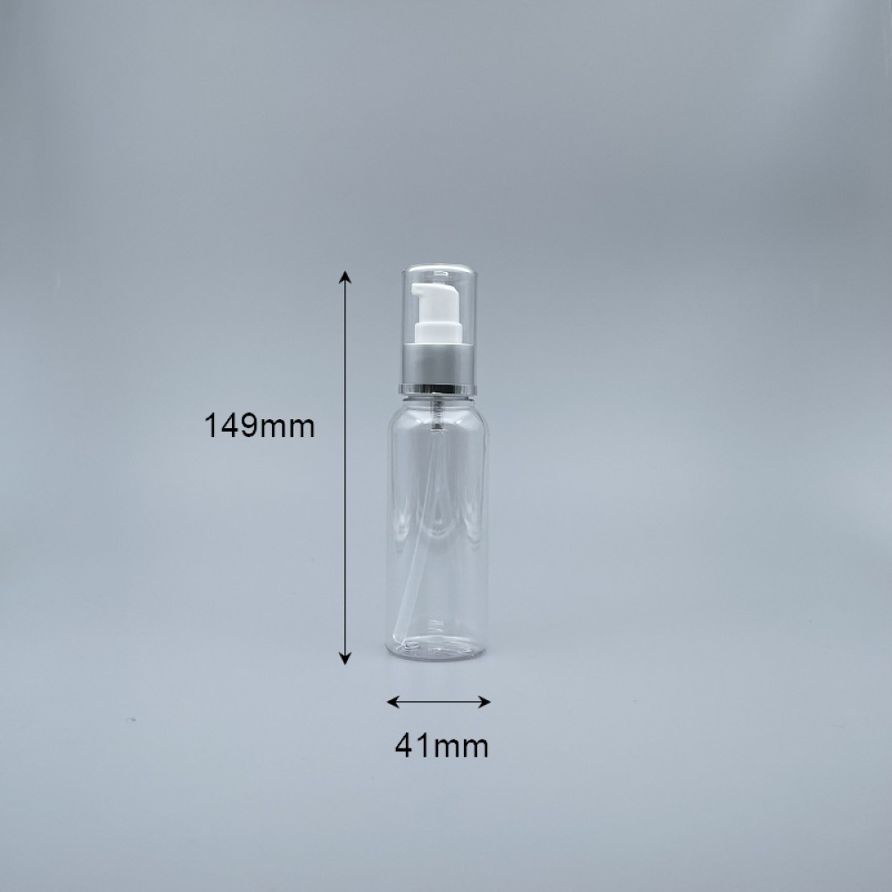 壓瓶 附蓋霧銀中束 PETG 100ml 透明 J-100
